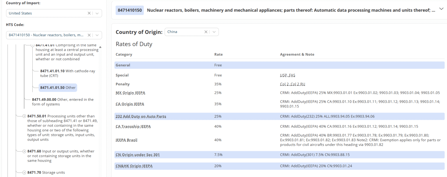 HS Code Reference Panel — KYG Trade