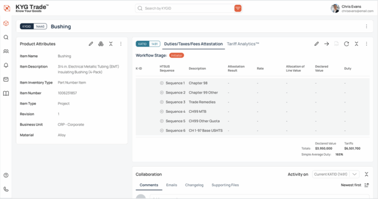HS Code Reference Panel — KYG Trade